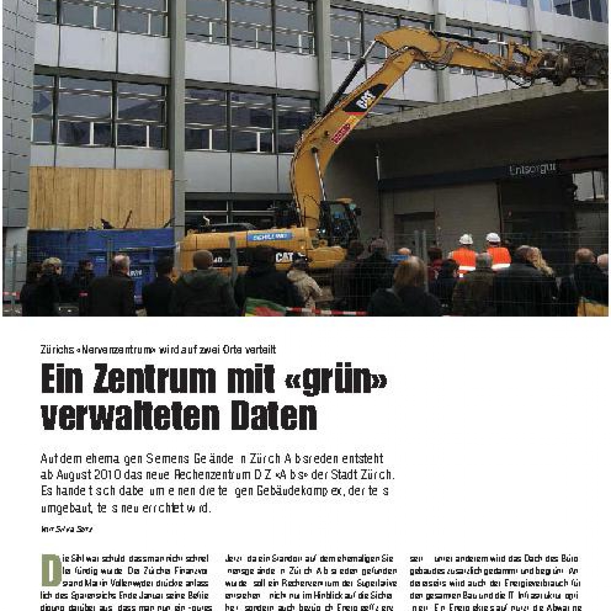 Ein Zentrum mit «grün» verwalteten Daten | Baublatt