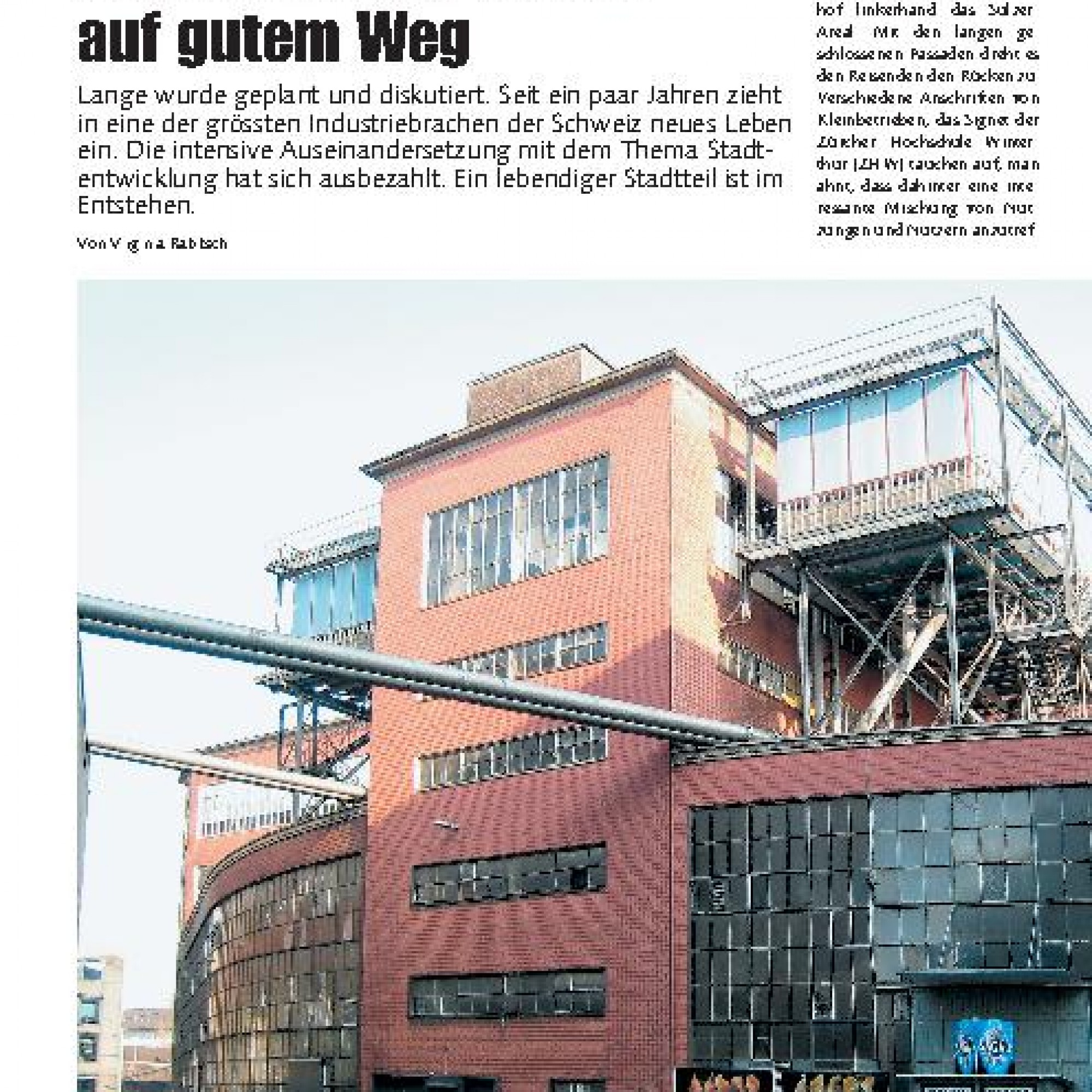 Das Sulzer-Areal Winterthur Stadtmitte: Nach Irren und Wirren auf gutem ...