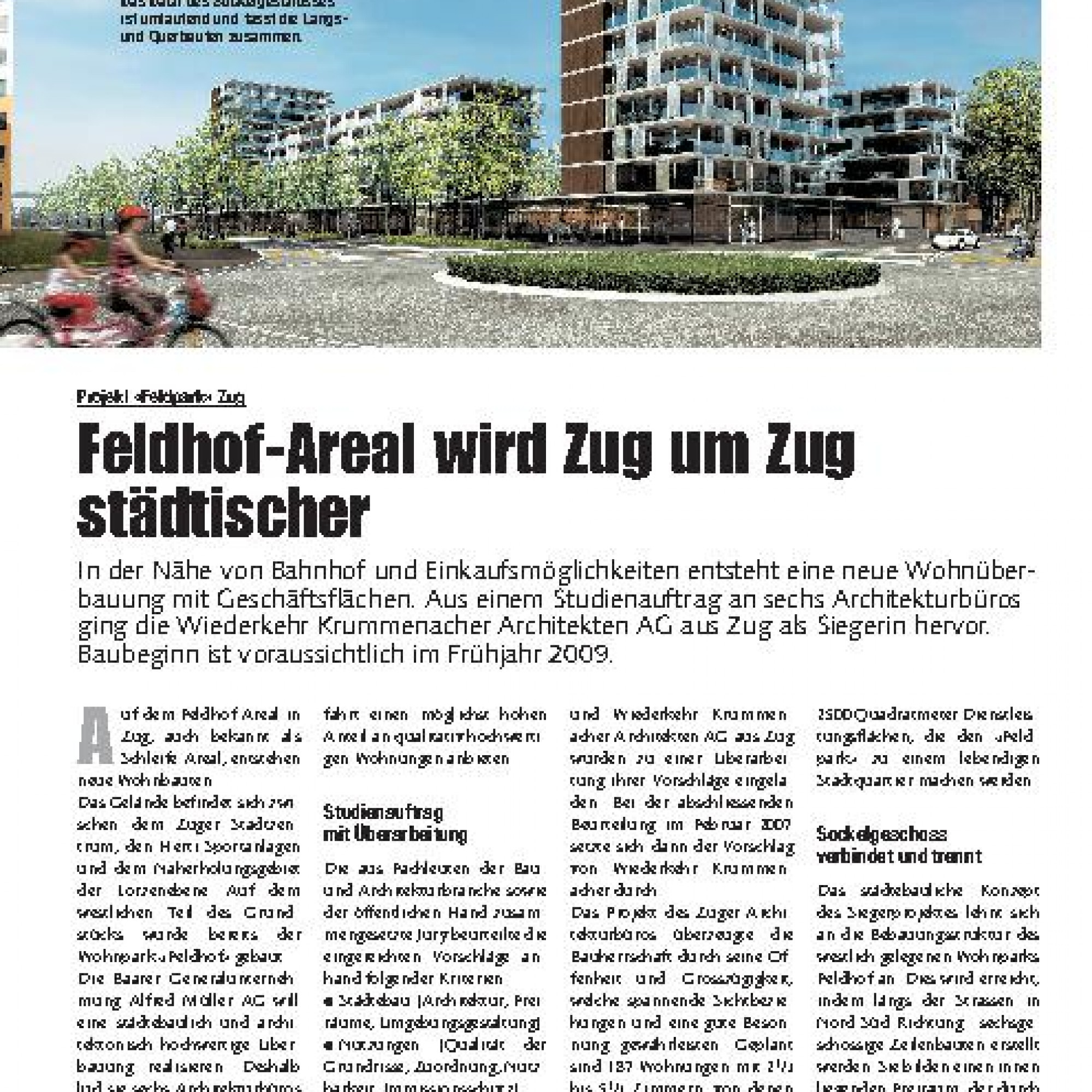 Projekt «Feldpark» Zug: Feldhof-Areal wird Zug um Zug städtischer ...