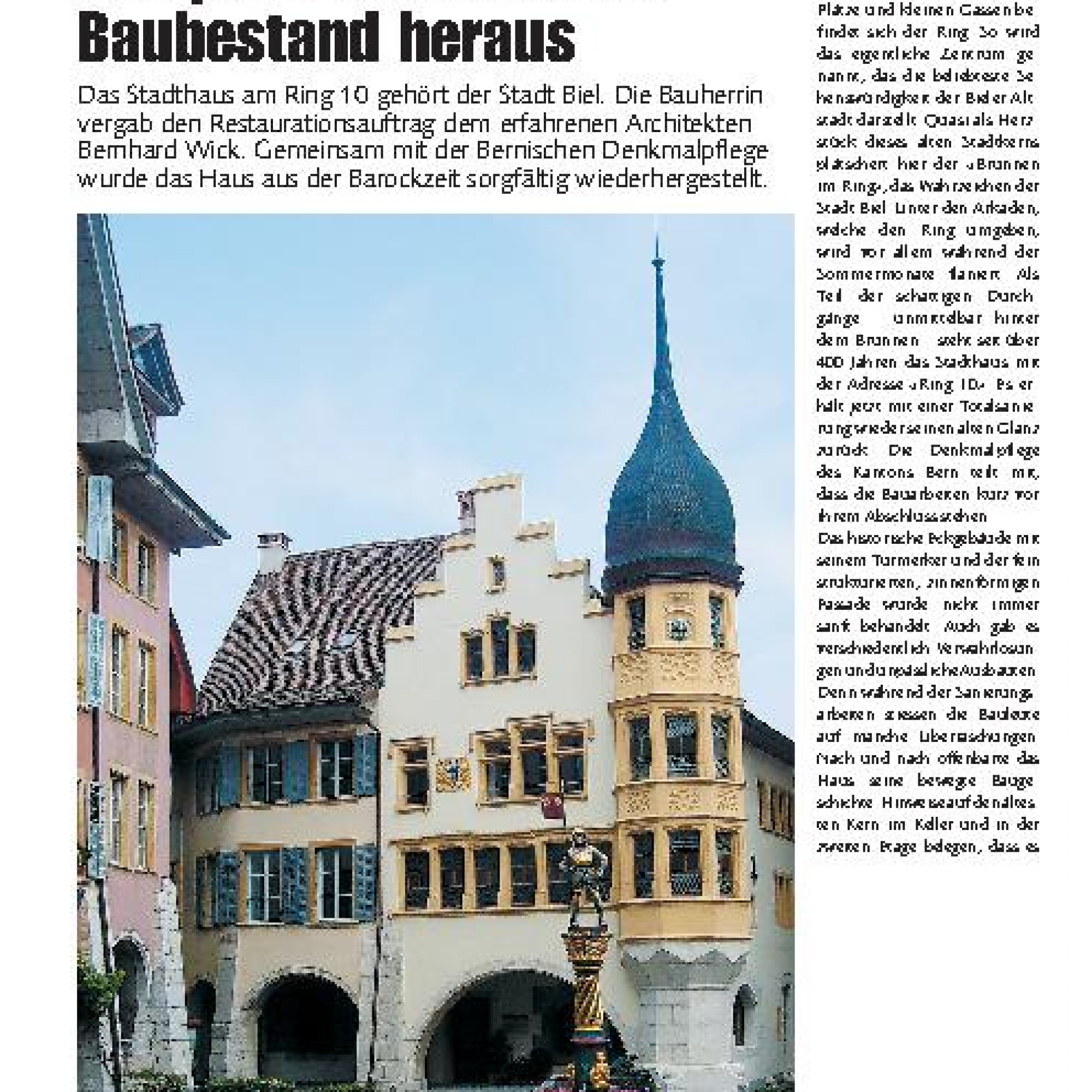 Denkmalpflege im Kanton Bern: Biel putzt historischen Baubestand heraus ...