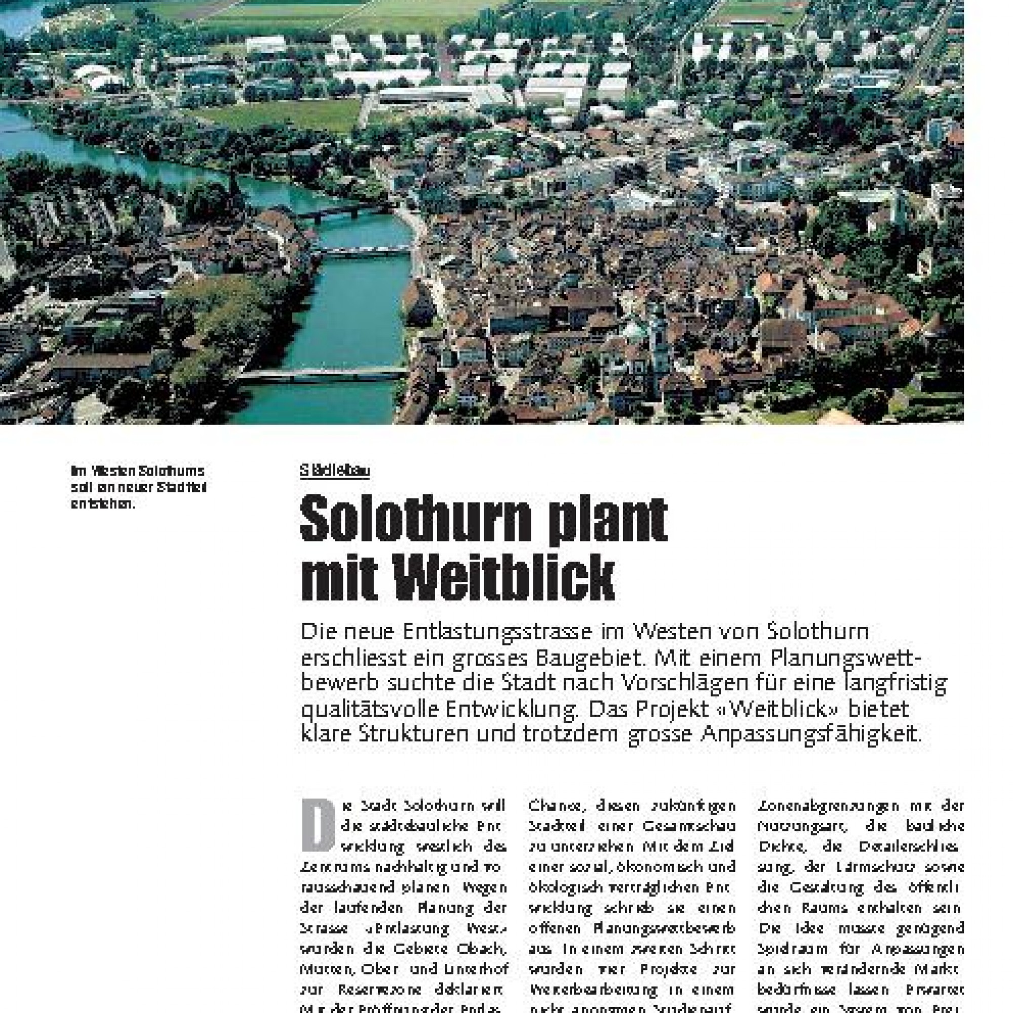 Städtebau: Solothurn plant mit Weitblick | Baublatt