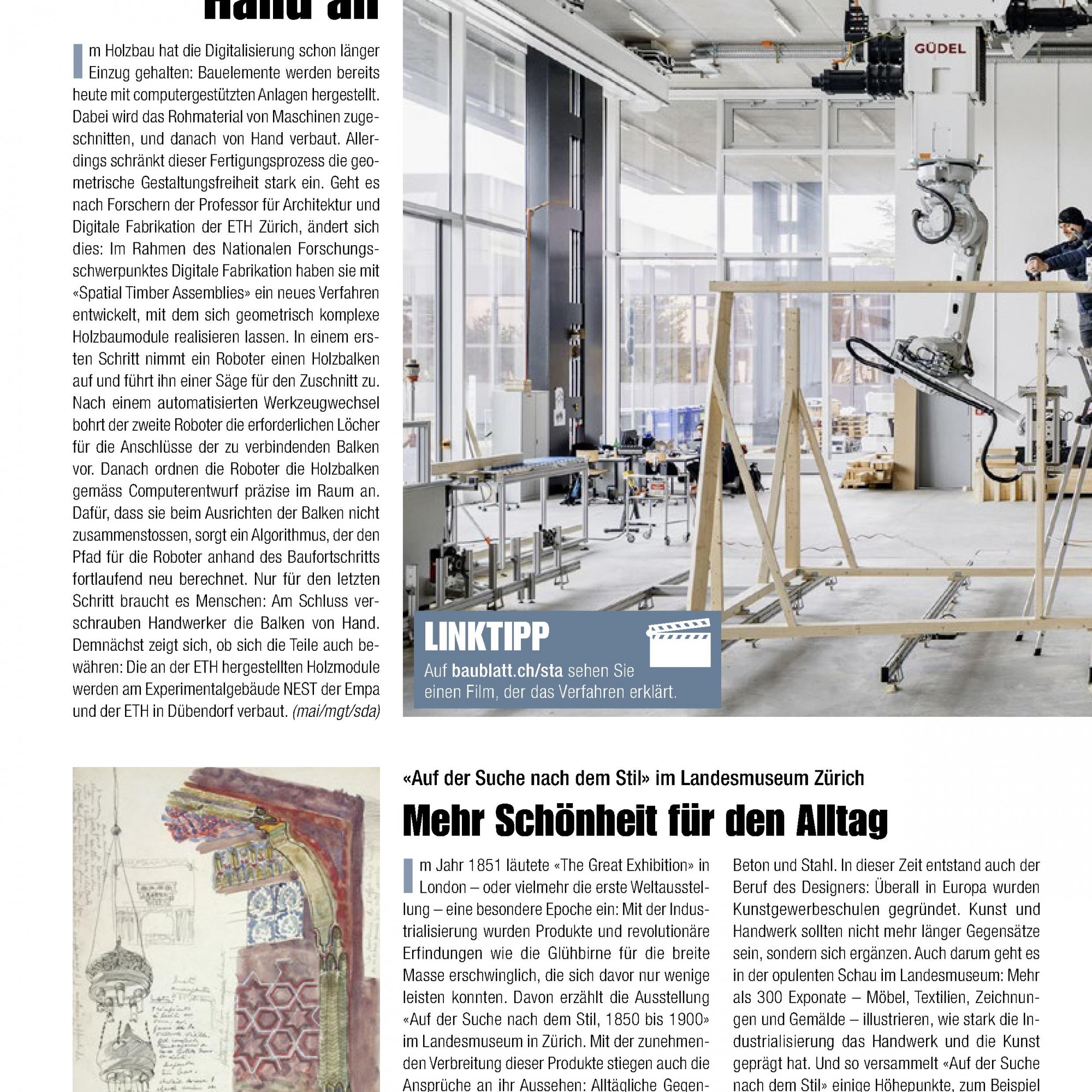 «Spatial Timber Assemblies»: Roboter legen Hand an | Baublatt