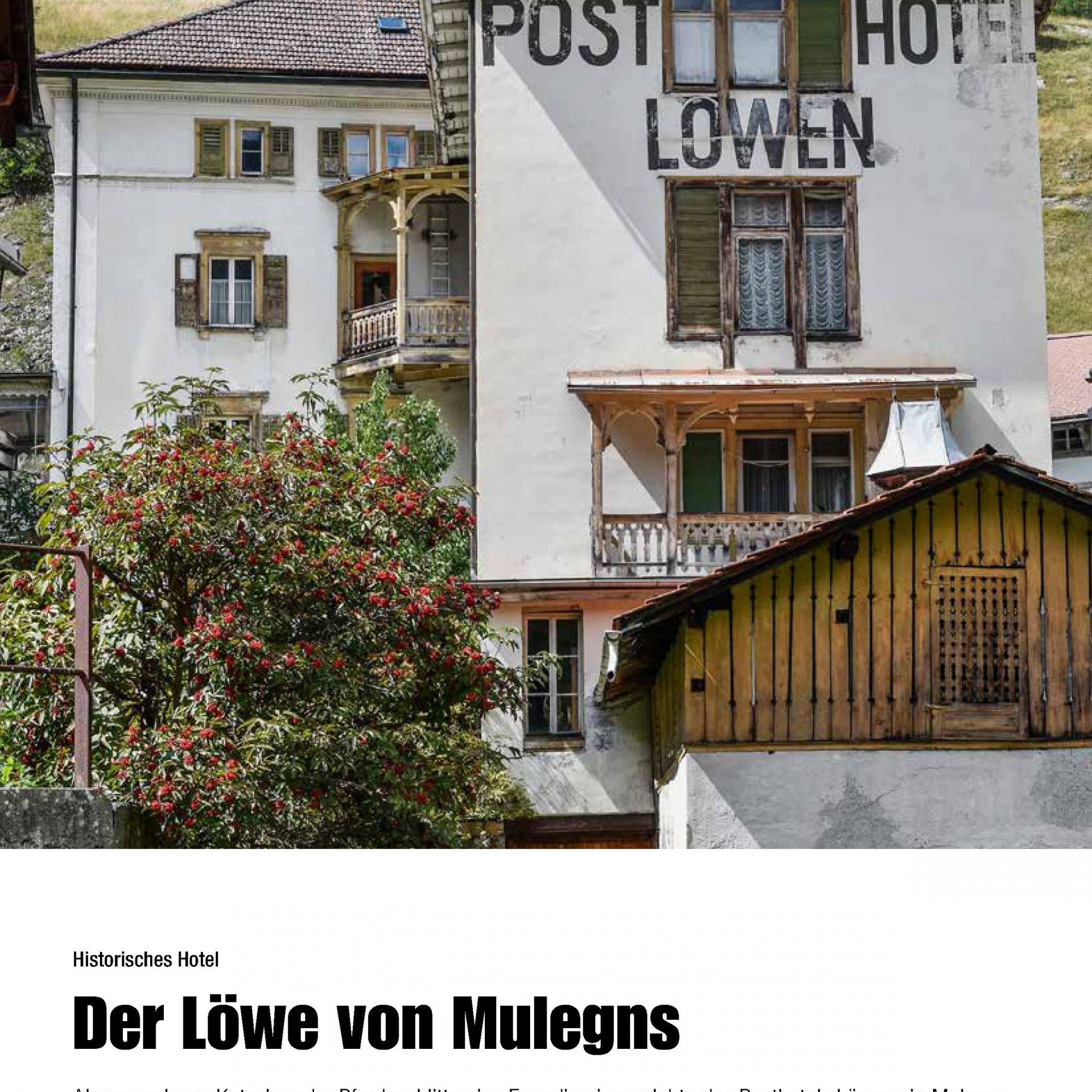 Historisches Hotel: Der Löwe von Mulegns | Baublatt